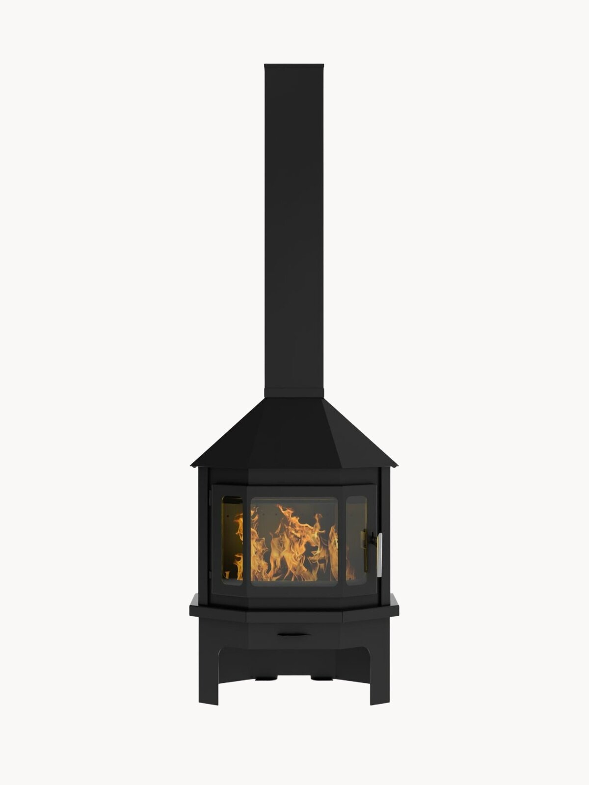 Печь камин на дровах Монарх, до 100 м2, котловая сталь 09г2с