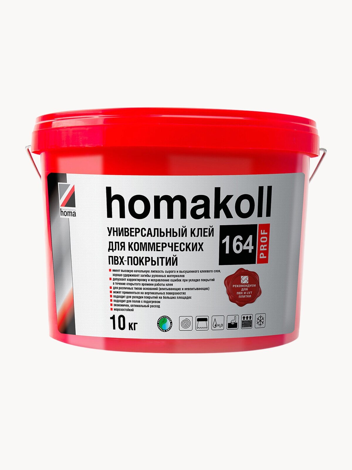Клей акриловый для коммерческих ПВХ покрытий Homa Homakoll 164 Prof 10 кг