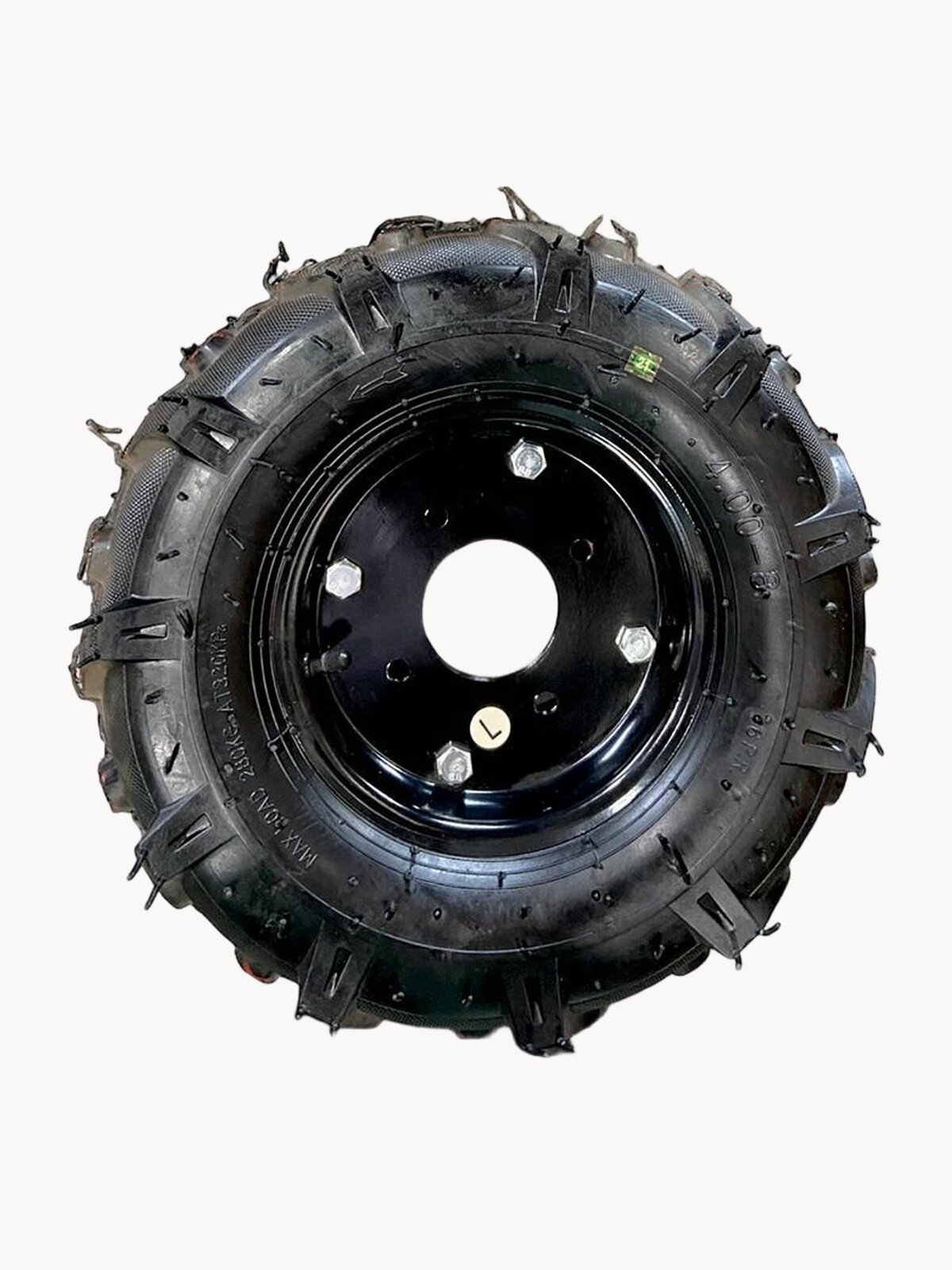 Колесо для мотоблока 4.00-8 (камера+покрышка+диск) 1 штука (левое)