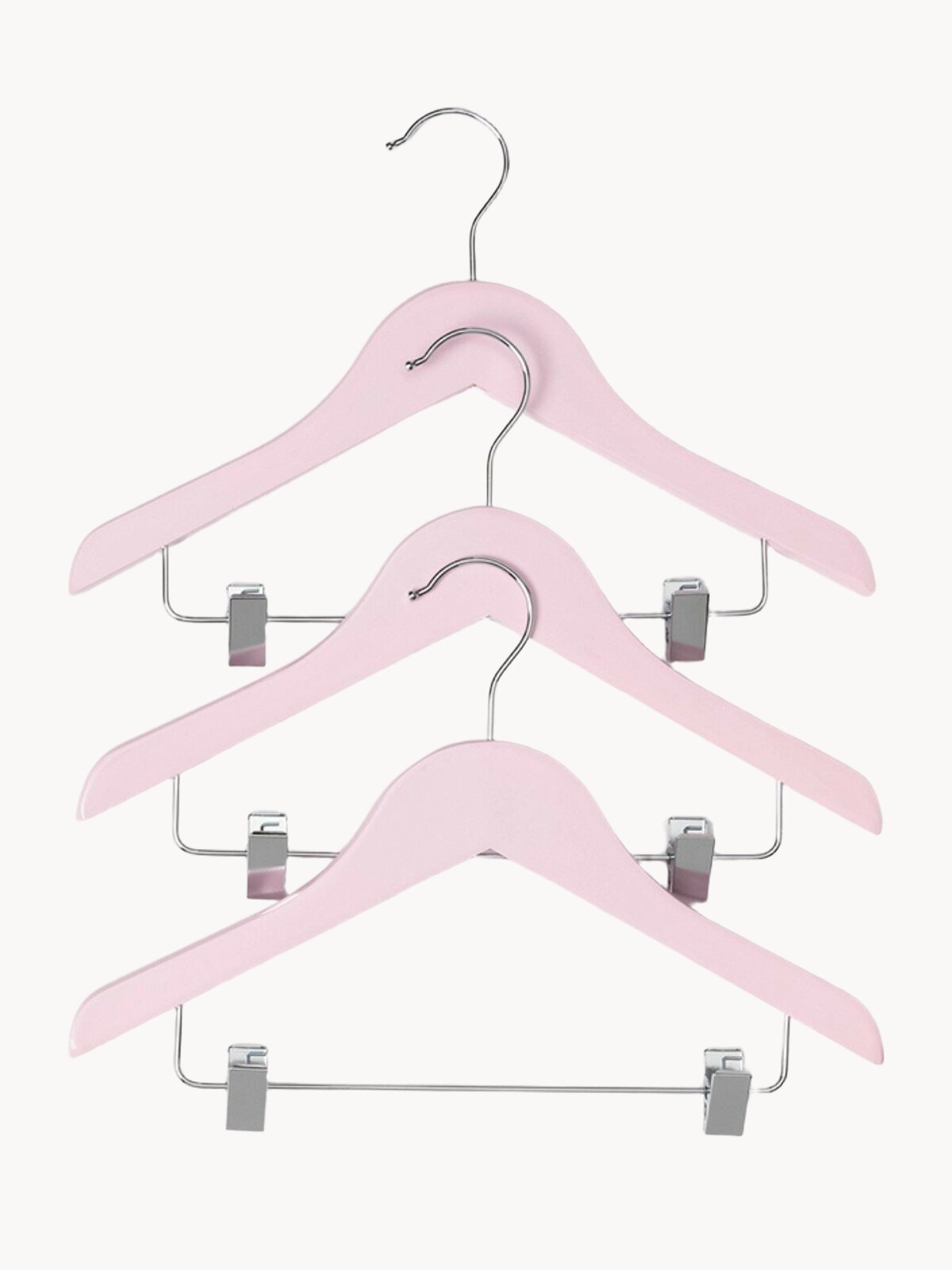Плечики - вешалки для одежды LaDоm, 3 шт, детские, с зажимами, 31,5×22 см, цвет розовый