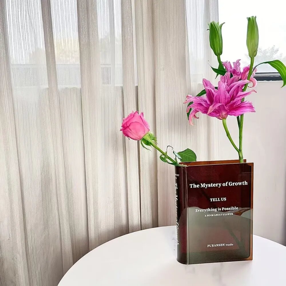 Ваза "The Mystery of Growth" 20 см, акриловое стекло, коричневая, 1 шт.