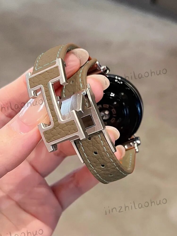 Ремешок для смарт-часов Samsung Galaxy Watch 7 / 6 / 6 Classic 40 43 44 45 47 mm, кожаный, 20мм, Кофе