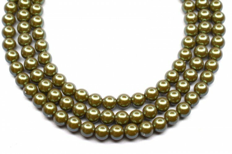 Жемчуг Preciosa Maxima, цвет pearlescent khaki, 4мм, 704-025, 10шт