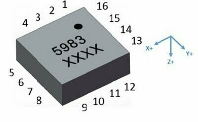 MMC5983MA, датчики Холла , магнитные датчики для монтажа на плате, 8 G, High Performance 3-axis Magnetic Sensor