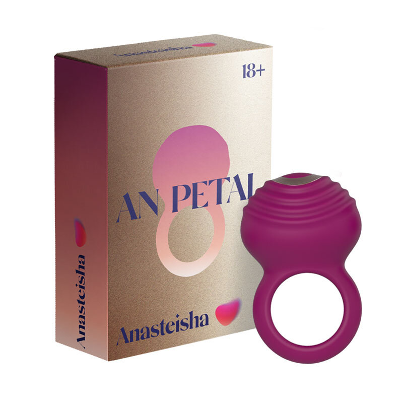 Эрекционное кольцо с вибрацией Anasteisha «AN Petal», 10 режимов, фиолетовое