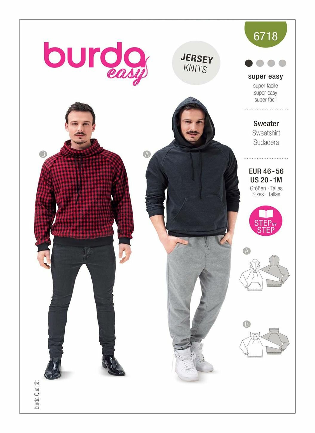 Выкройка BURDA №6718 Мужской свитер