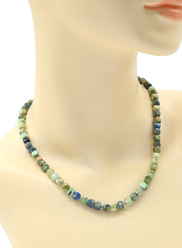 Бусы, малахит, лазурит