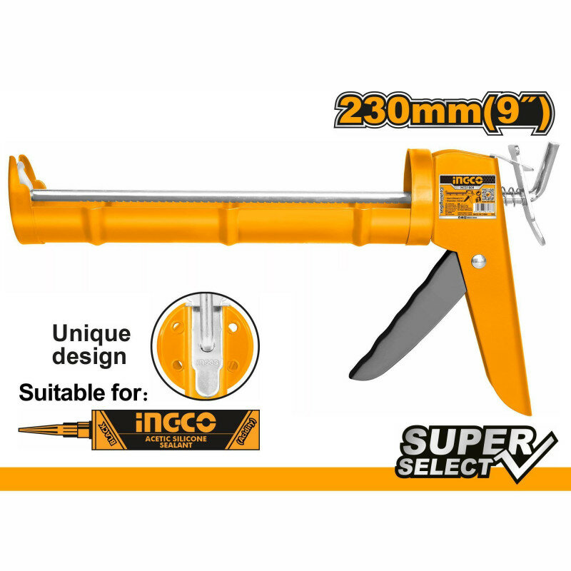 Пистолет для герметика полуцилиндр 230 мм Ingco HCG1809