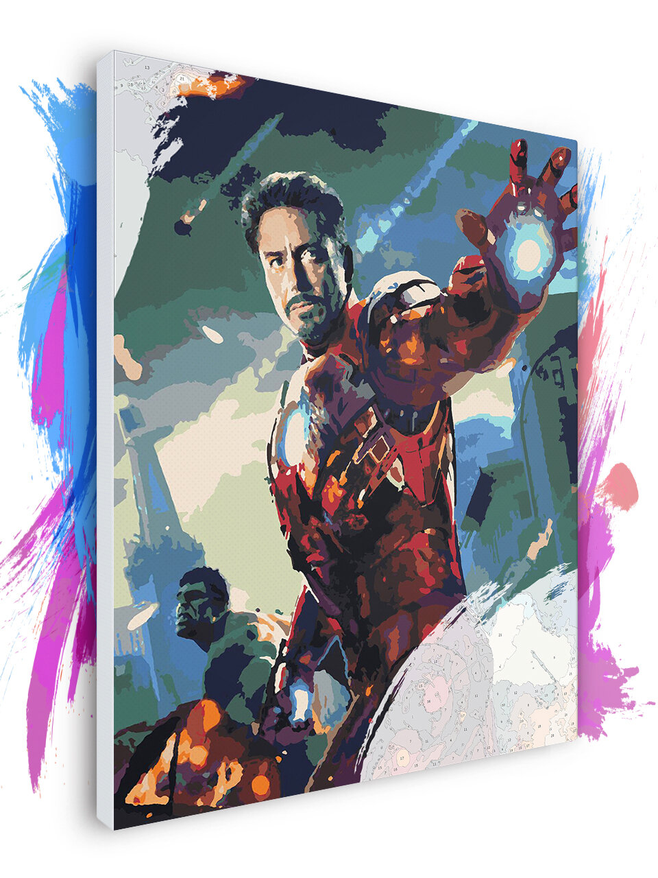 Картина по номерам на холсте Мстители - Железный человек, 40 х 60 см