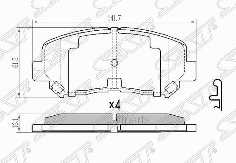 SAT ST-KDY9-33-28Z Колодки тормозные (Спереди) Mazda CX-5 11-21