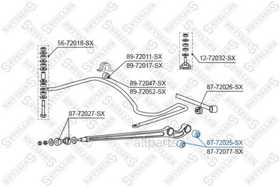 STELLOX 8772025SX сайлентблок зад. продол. рычага зад!\Mitsubishi Pajero L14#G/V2#/V4#W 88-93