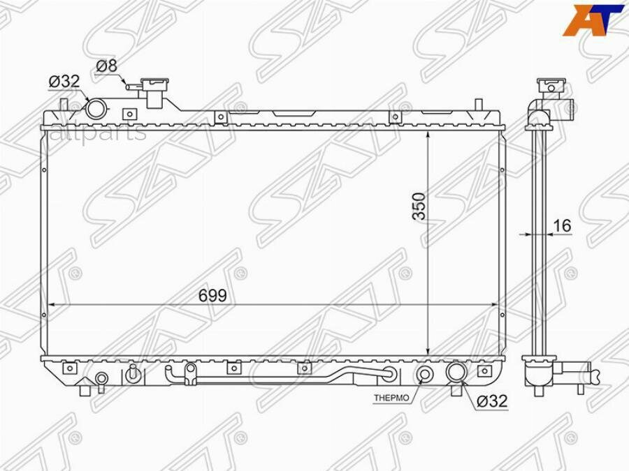 SAT TY0004-10-2R Радиатор Toyota RAV4 (XA10) 97-00