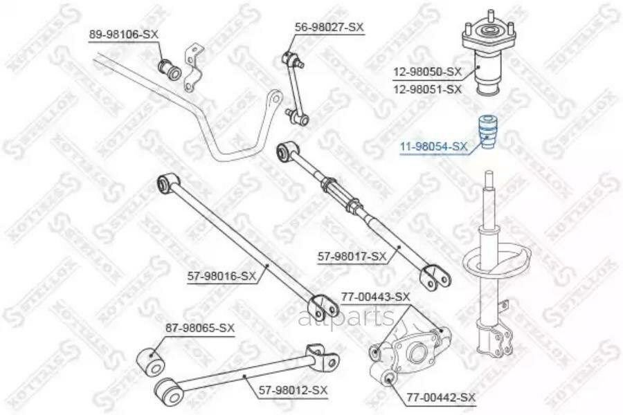 STELLOX 1198054SX отбойник амортизатора заднего!\ Toyota Camry ACV3#/MCV30 01>