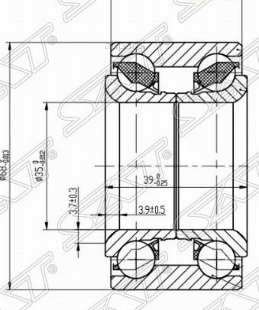 SAT ST-40210-41B00 Подшипник передней ступицы Nissan March 92-02 / Cube 98-02