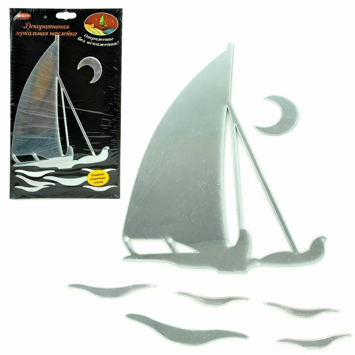 Наклейка зеркальная для декора 20X30 см, Amico / Декор для дома