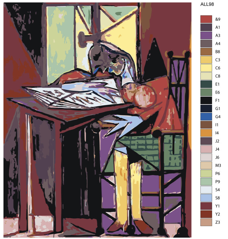 Картина по номерам "Читающая женщина" Пабло Пикассо ALL98 40_50