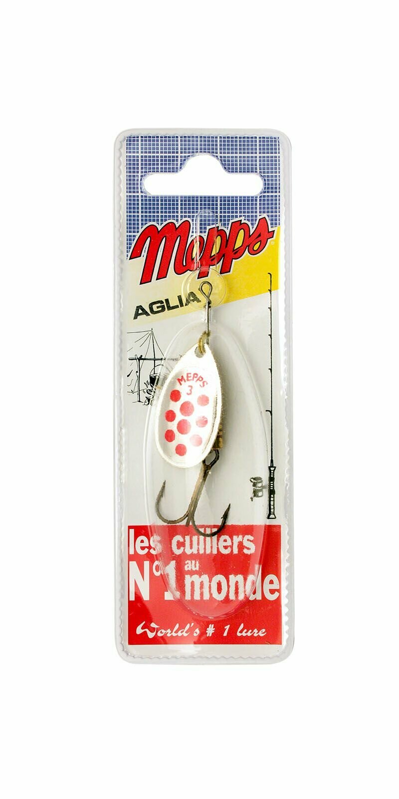 Блесна вращающаяся MEPPS "Aglia PTS Rouges AG" №3, вес 6,5г, блистер, приманка на щуку, окуня, форель