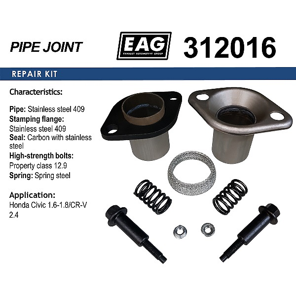 EAG 312016 (312016_EA1) демпферное соединение нерж. Honda (Хонда) Civic (Цивик) 1.6-1.8 / cr-v 2.4
