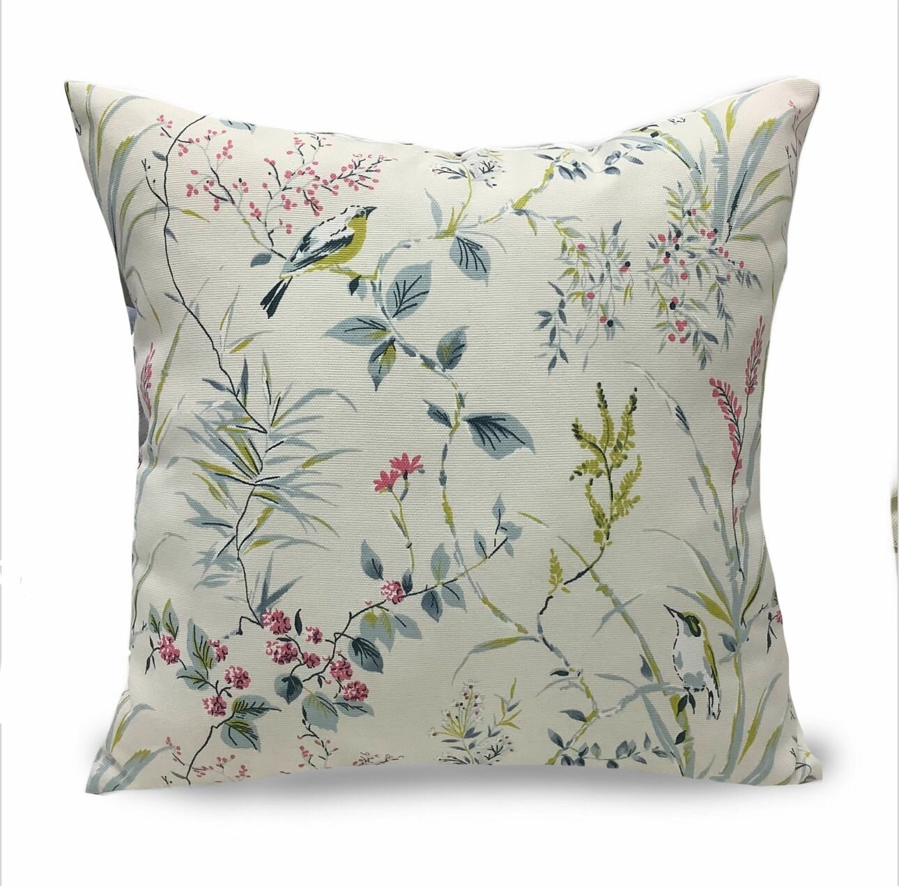 Подушка Птички в розово-голубом цвете VINTASHTORY, 40*40 см