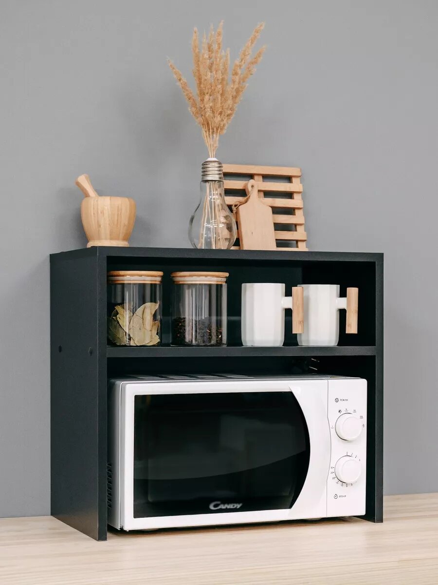 Полка настольная для микроволновки на кухню, подставка для микроволновой печи, СВЧ 53х48х30 см