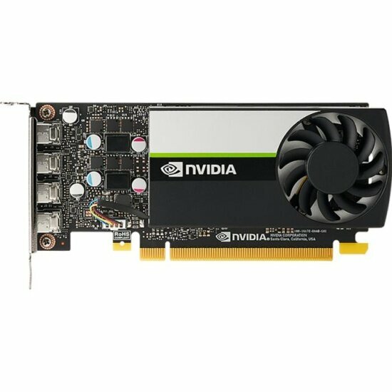 Видеокарта NVIDIA T1000, 8GB, GDDR6, 12nm, 4 монитора
