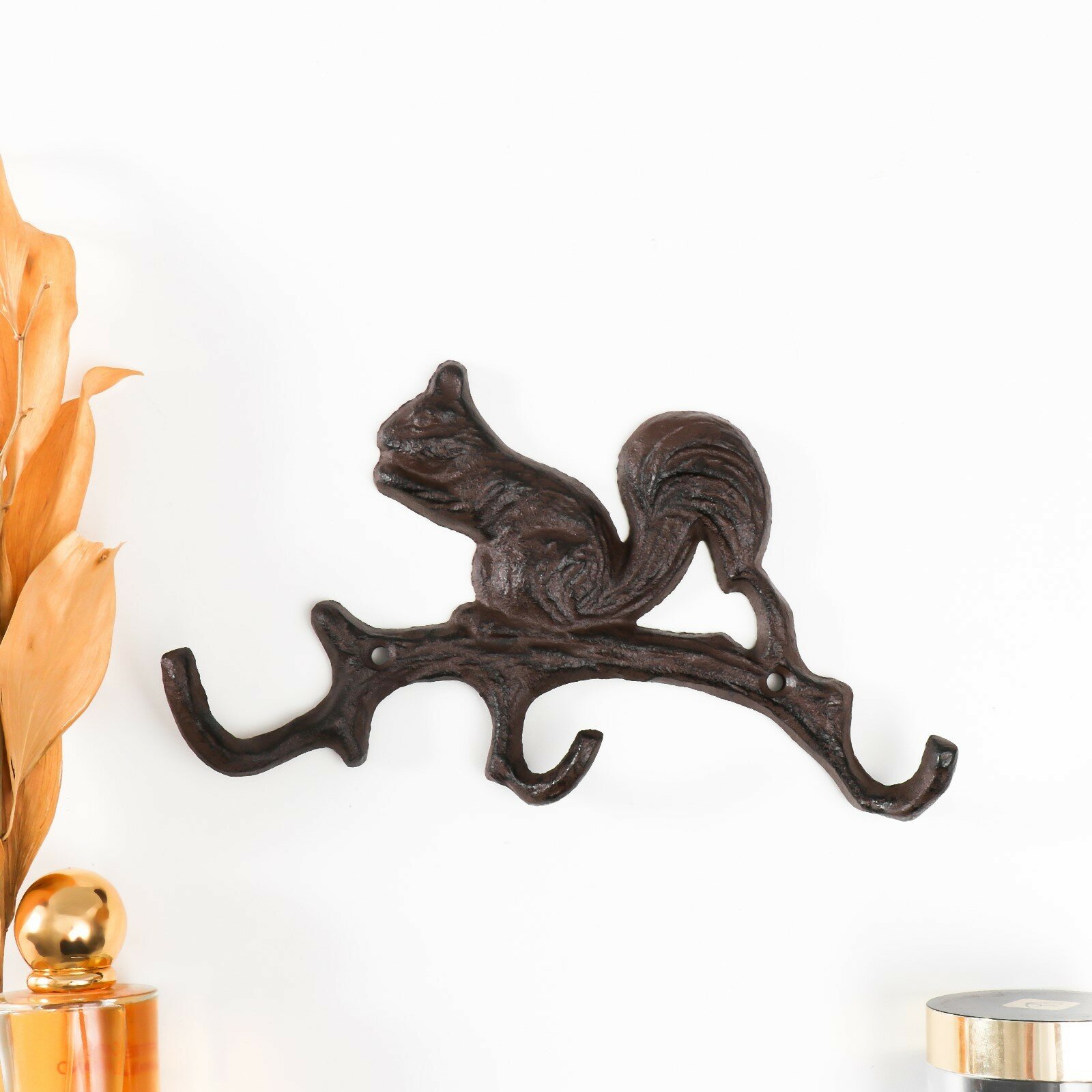 Крючки декоративные чугун «Белочка», 21×12×3 см
