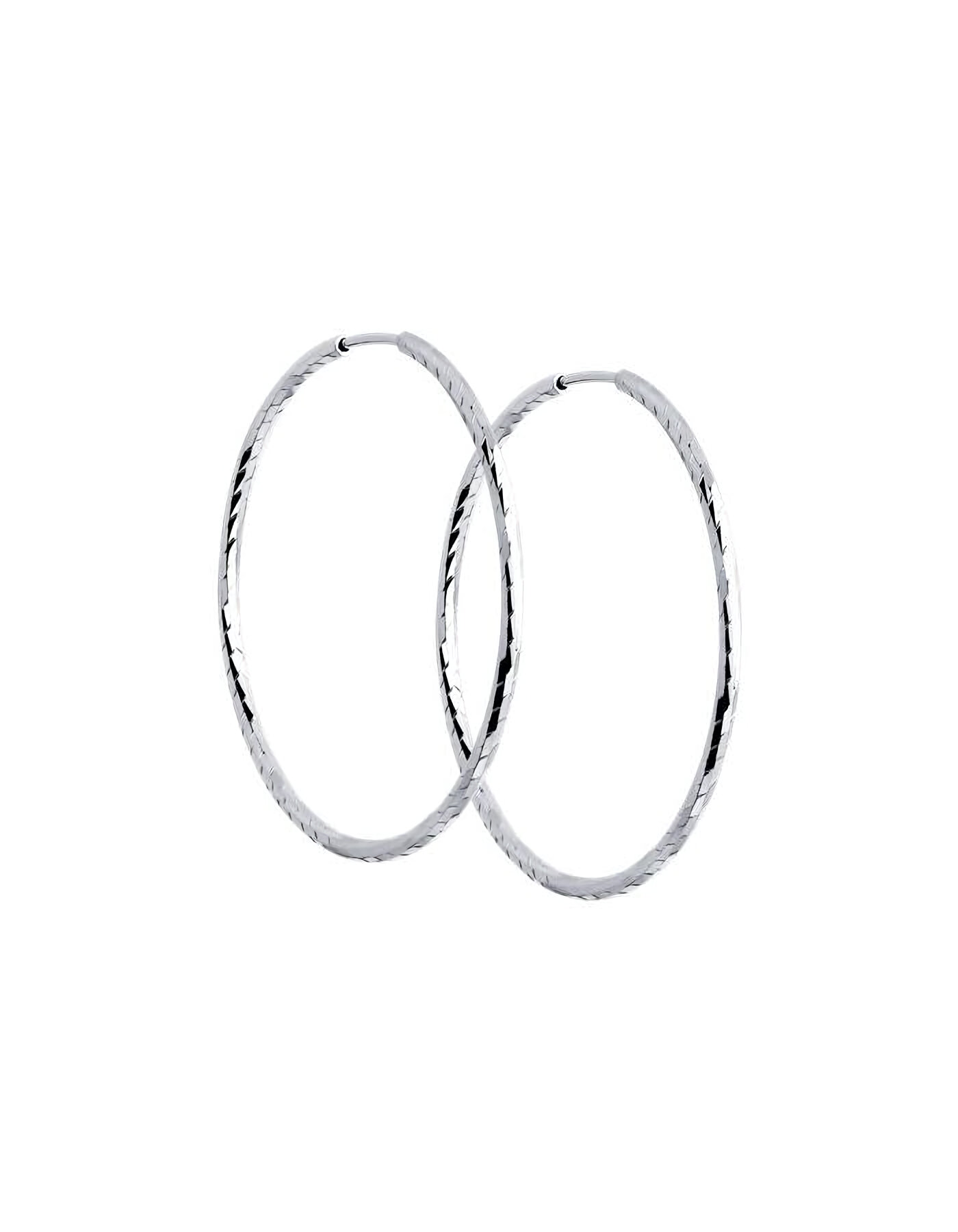 Серьги конго, серебро, 925 проба, родирование