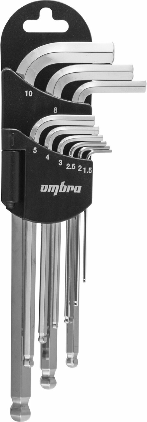 OMT9S Набор ключей торцевых шестигранных с шаром, H1.5-10 мм, 9 предметов