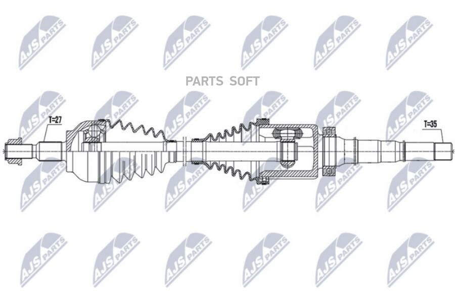 NTY NPW-FR-135 полуось FORD KUGA II/ESCAPE 1.5T, 1.6T,2.0T 12- /PRAWA, PRZEDNIA, ATM/