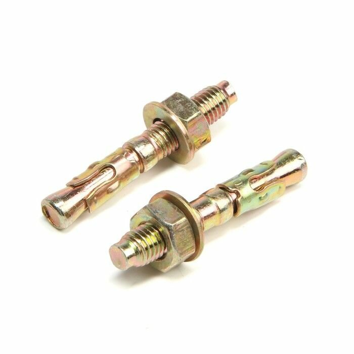 Анкер, клиновой, желтый цинк, 10х65 мм, 75 шт