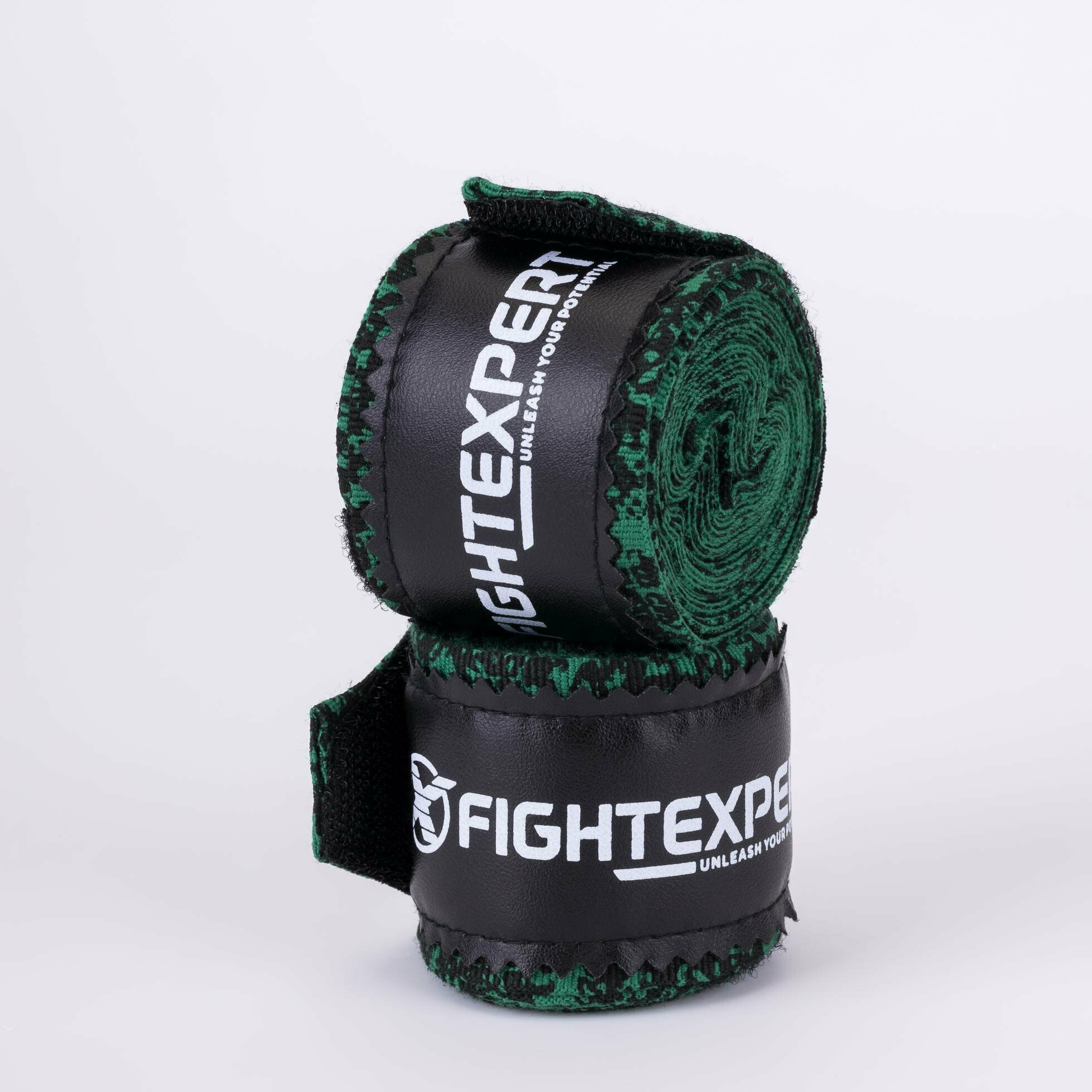 Профессиональный боксерский бинт Fight Expert Fancy изумрудно-черный 4,5 метра
