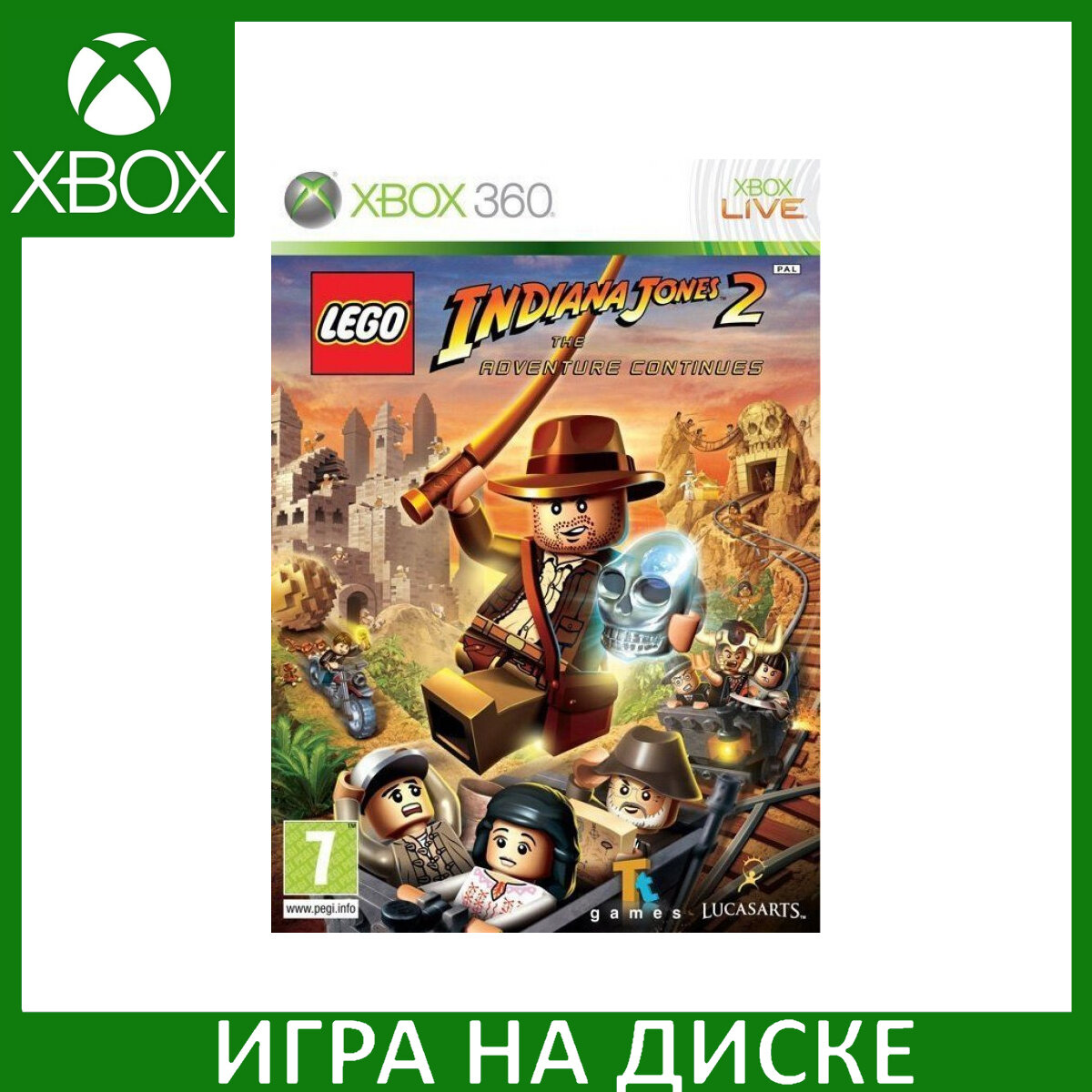 Игра LEGO Indiana Jones 2: The Adventure Continues (Приключение продолжается) Xbox 360, Xbox One Английский язык Диск на Xbox уценка
