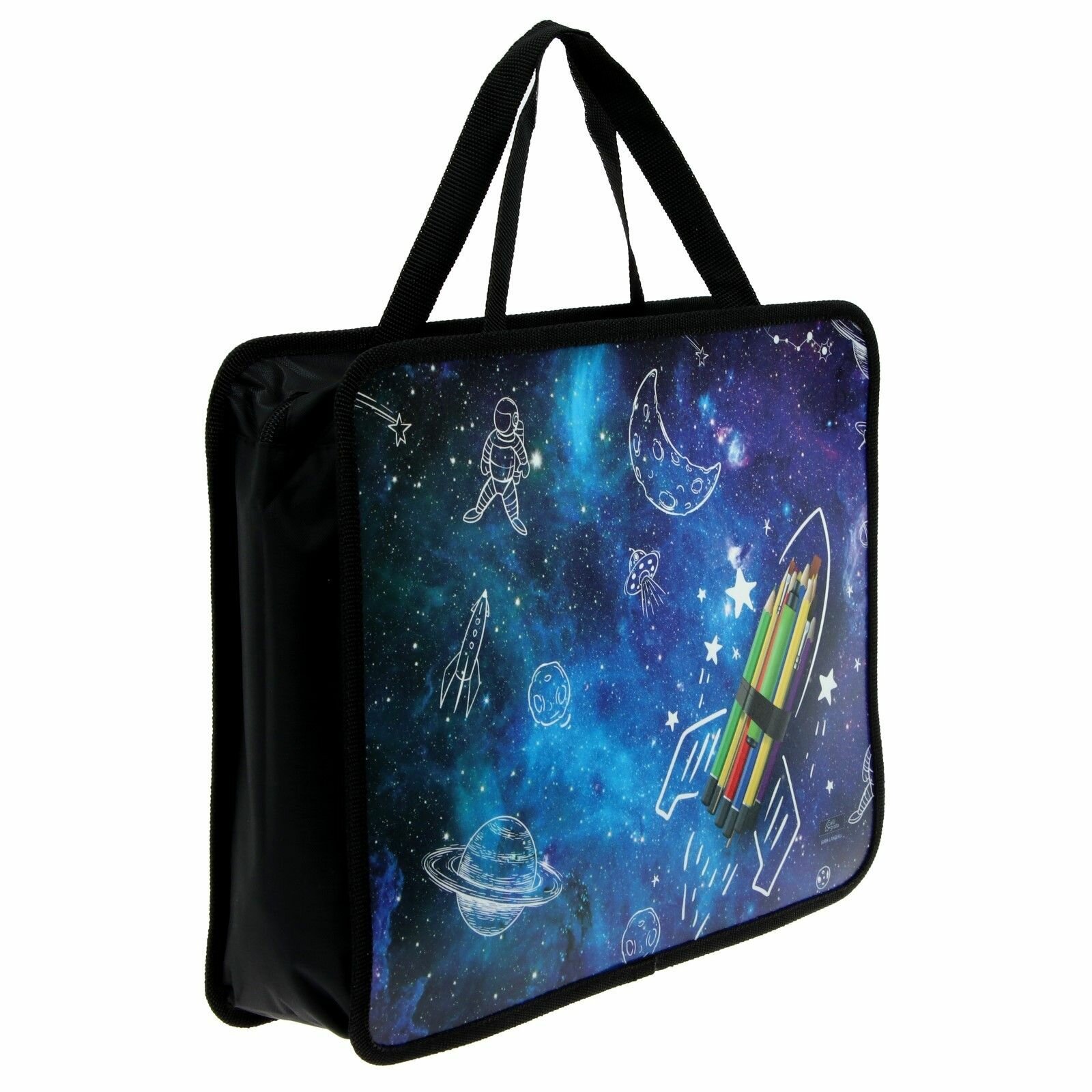 Папка с ручками пластиковая А4, 330 х 260 х 75 мм, "Покоряй!", для документов и тетрадей