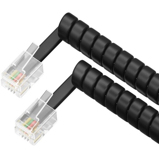 Телефонный шнур Greenconnect 3m, RJ9 4P4C (джек) черный, GCR-TPC4P4C2-3.0m (GCR-TPC4P4C2-3.0m)