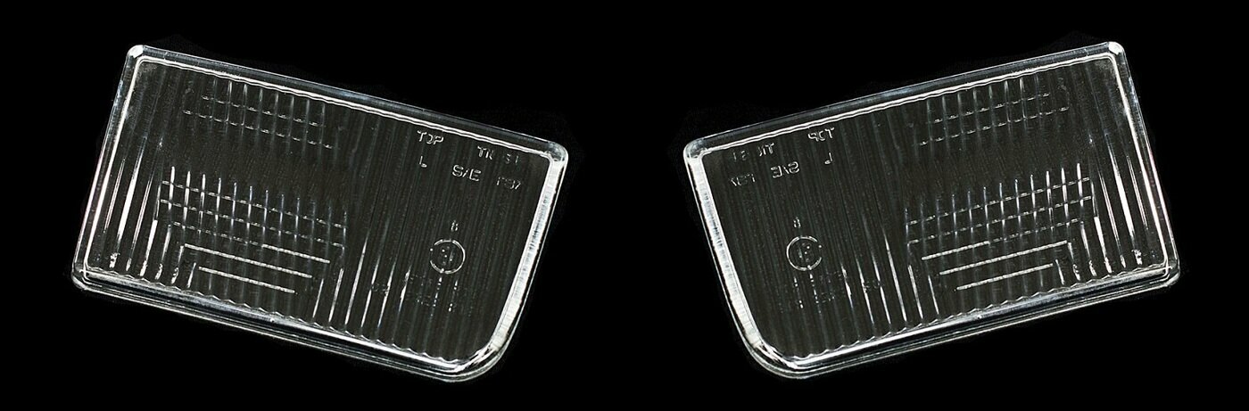 Стекло противотуманной фары BMW E34 1988 левое и правое, рифлёное, комплект 2шт