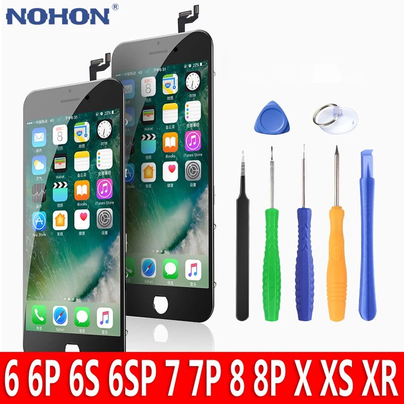 ЖК-экран NOHON для iPhone 6, 6S, 7, 8 Plus, X, XR, XS MAX For i7 Black