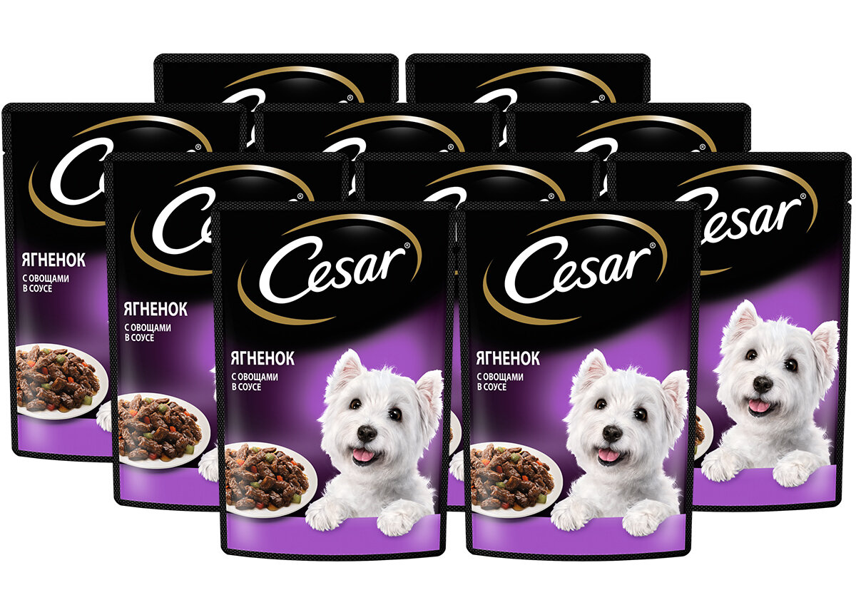 CESAR для взрослых собак маленьких пород с ягненком и овощами пауч 85 гр 88633 85 гр х 10 шт