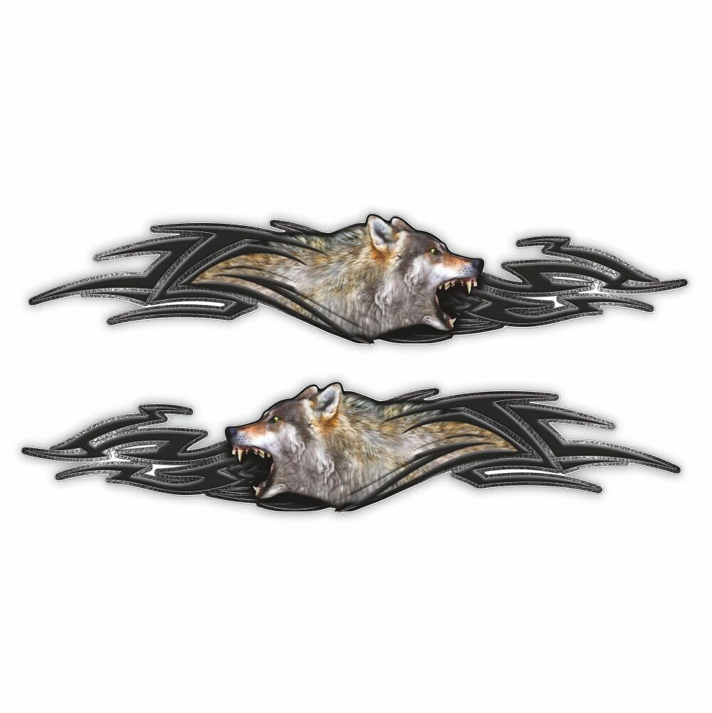 Наклейка брызга "Тату-Волк", 250х50мм, Арт рэйсинг