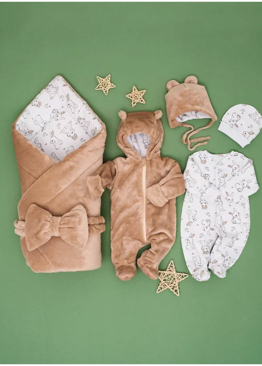 Комплект на выписку "Baby Love", велсофт, для мальчика/девочки, бежевый, демисезонный