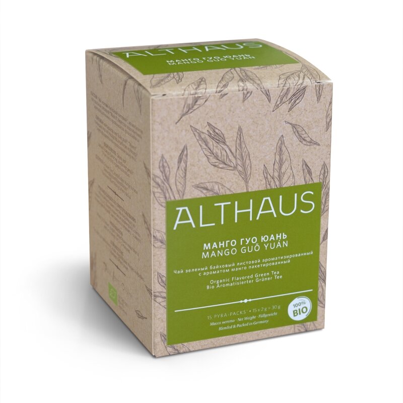 Чай зеленый MANGO GUŎ YUÁN, 15 пирамидок