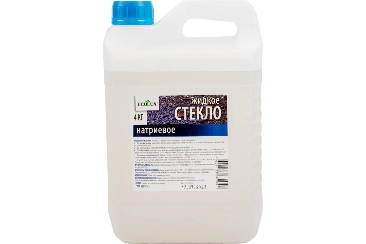 ECOLUX Жидкое Стекло Натриевое 4,0 кг 4607133682040