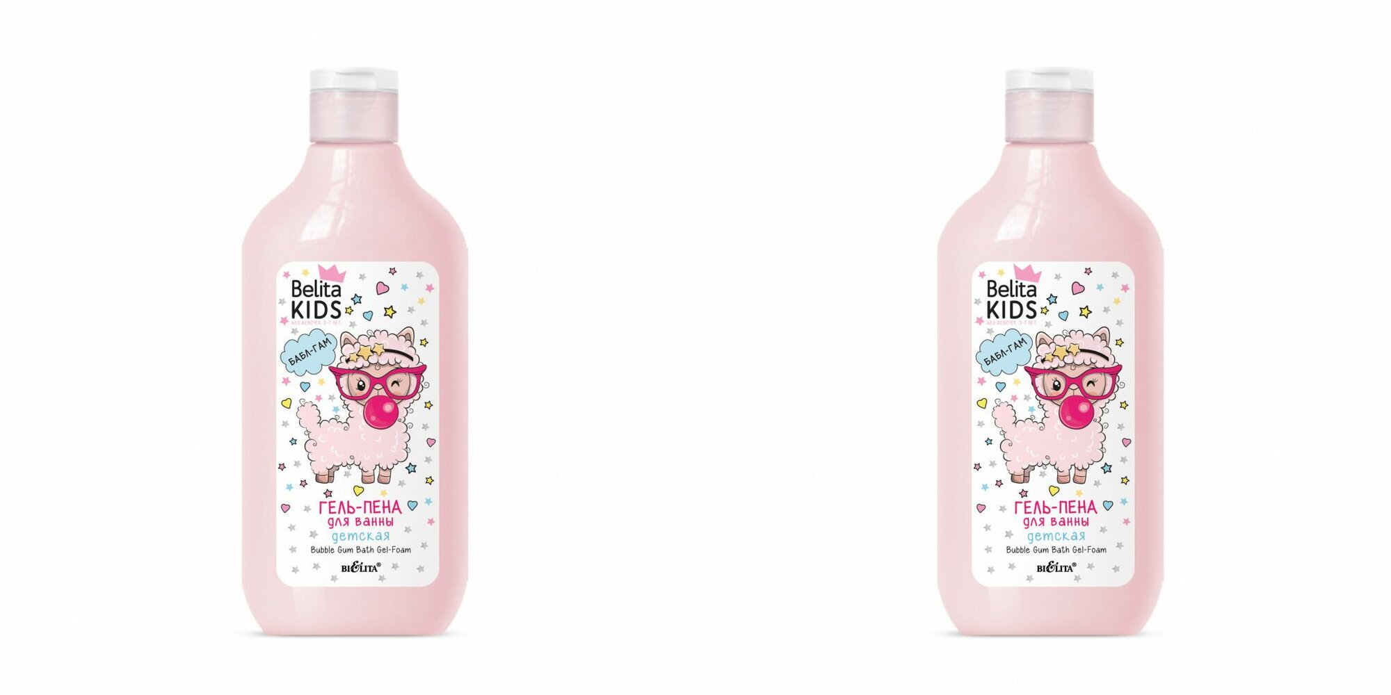 Belita гель-пенаkids для ванны "Бабл Гам" для девочек 3-7 лет , 300мл 2 шт