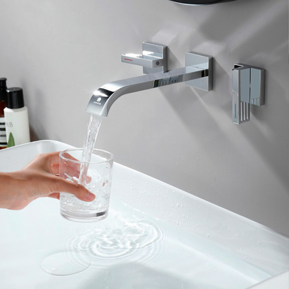 Смеситель встраиваемый настенный для умывальника Ganzer GZ01144 хром