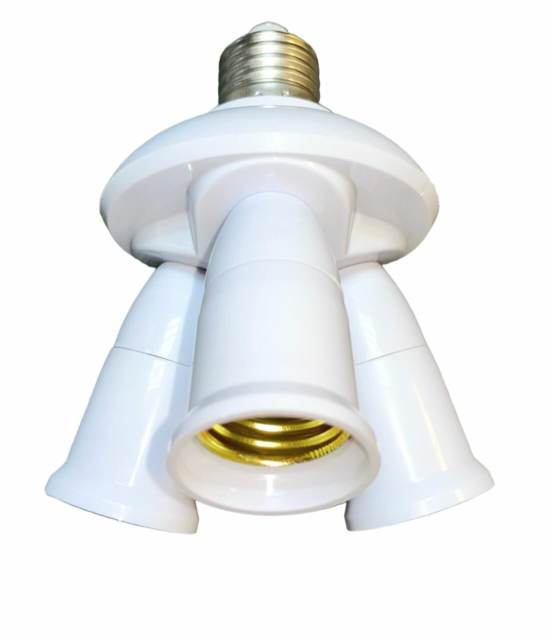 Ecola Переходник-разветвитель с цоколя E27 на 3хE27 Узкий Белый