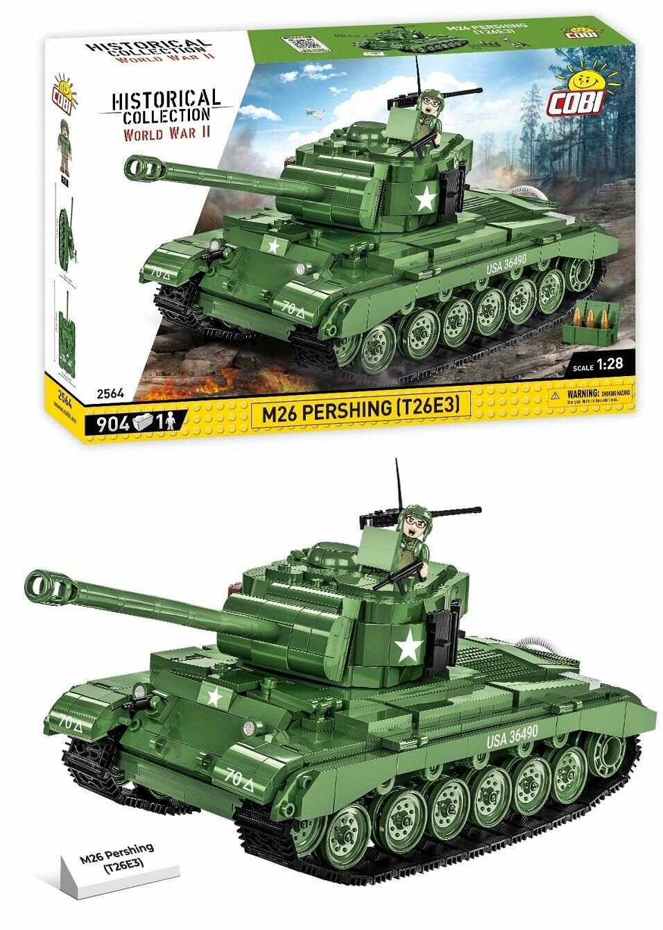 Конструктор пластиковый Cobi M26 Pershing (T26E3) - Танк М26 першинг - 904эл. - Коби 2564