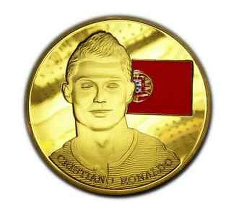 Футбол монеты 2014 Бразилия Криштиану Роналду PROOF золото сувенирная копия монеты, нумизматика, деньги для коллекции