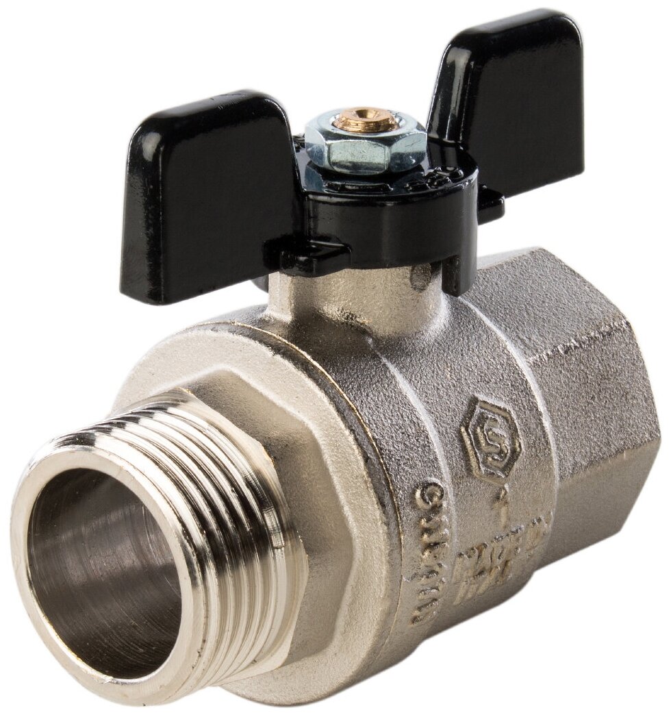 Кран шаровый STOUT SVB-0004 муфтовый (ВР/НР), латунь, с фильтром 7.9 см Ду 25 (1") муфтовый (ВР/НР) серебристый