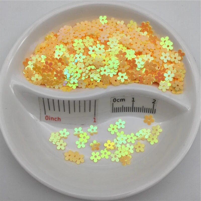 Блестки цветки KUNQI 20г, ab Yellow, 5 мм