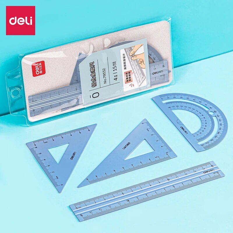 Набор для черчения Deli из алюминия Blue