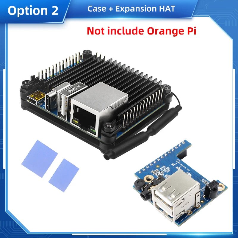 Алюминиевый корпус для Orange Pi Zero 3 с радиатором Case-HAT